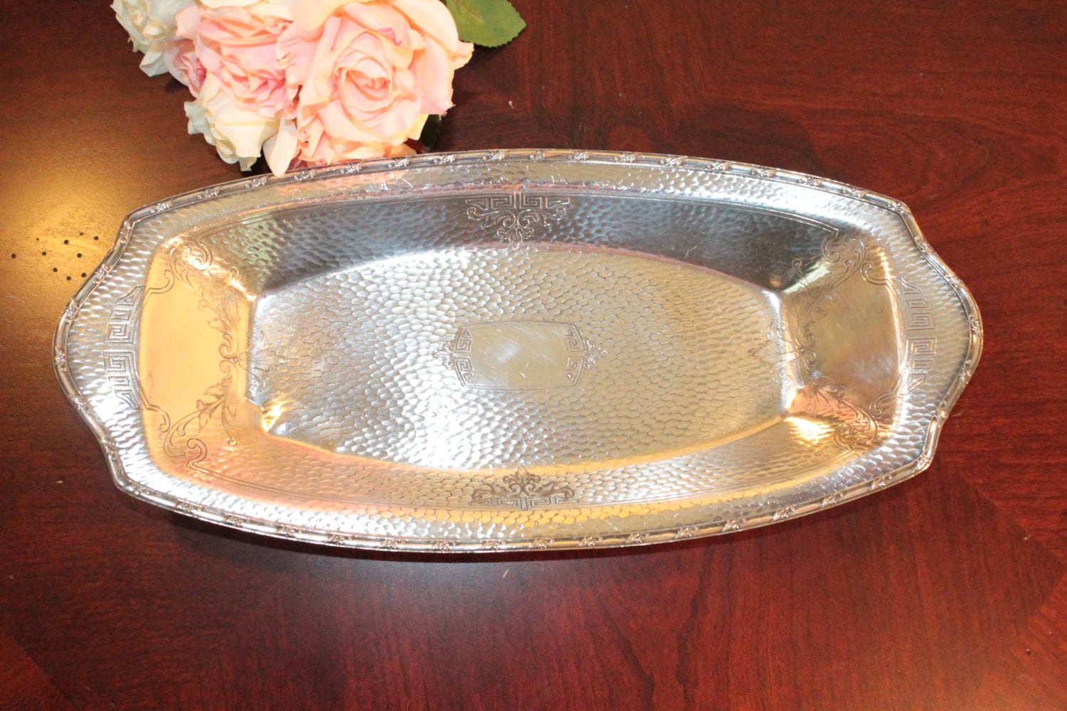 Rectangular Silver Plate Tray Hand Hammered Homan Manufacturing - Etsy