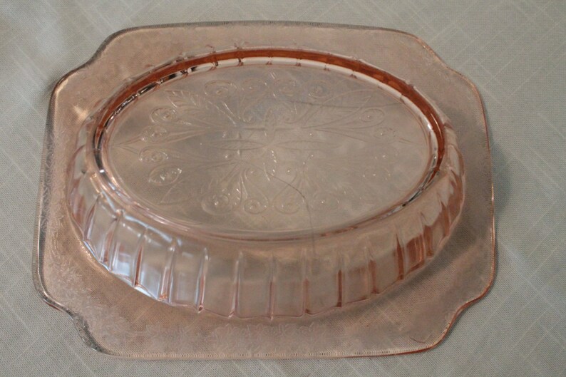 Pink Depression Glass Oval Serving Bowl Adam Pattern Jeannette Glass - Etsy