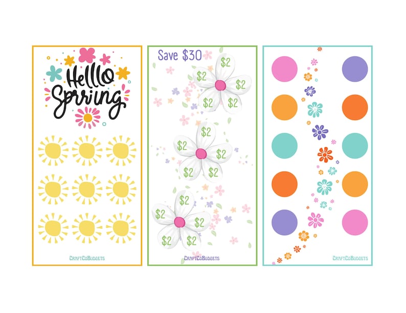 A6 Hello Spring Savings Challenges | LOW INCOME| Digital Download | 3 ...