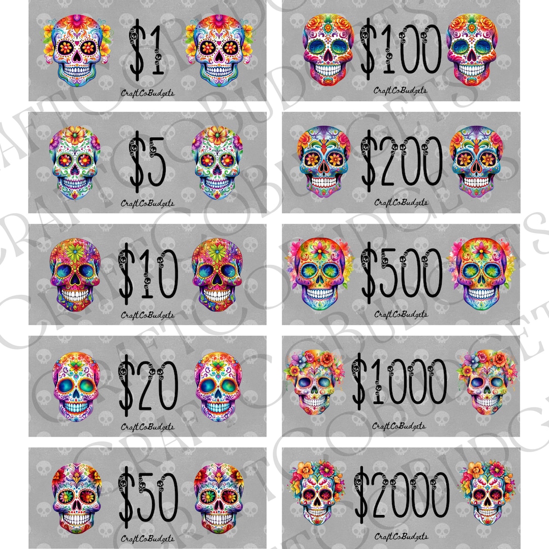 Sugar Skull Prop/place Holder Money | Digital Download | All ...