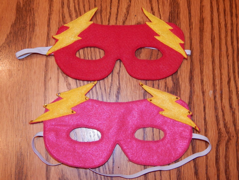 Flash or Flash Girl Felt Superhero Mask Costume Any Size - Etsy