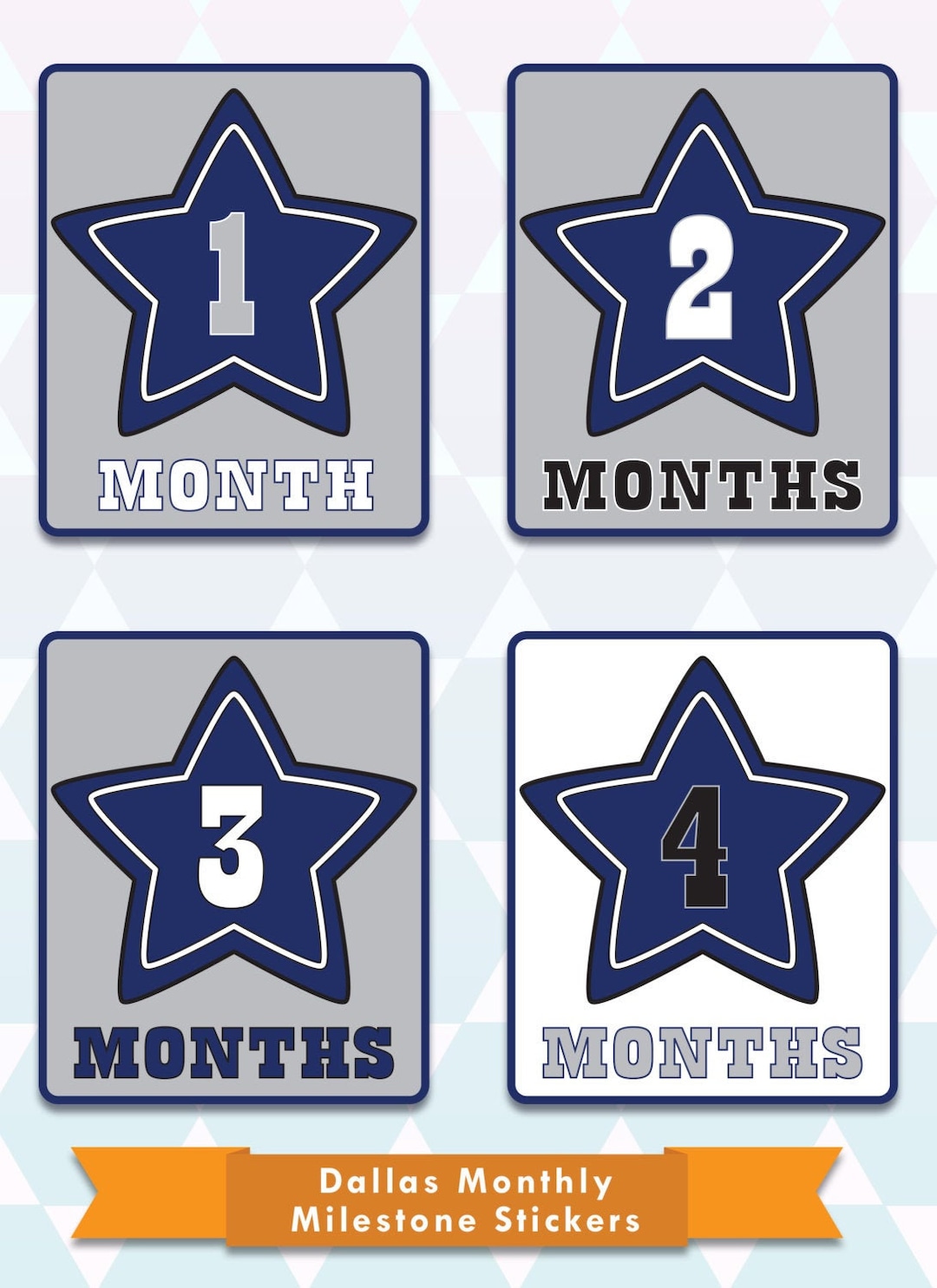 Printable Dallas All-star Printable Monthly Milestone Stickers - Etsy