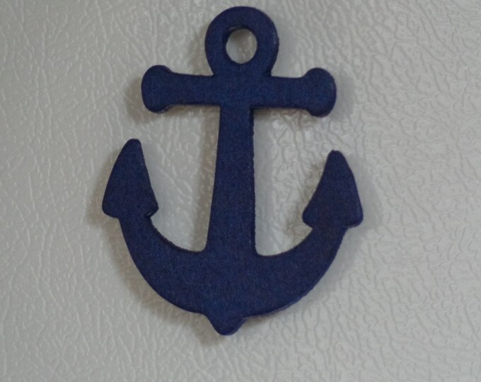 Navy Blue Anchor Wooden Magnet Nautical Decorations - Etsy