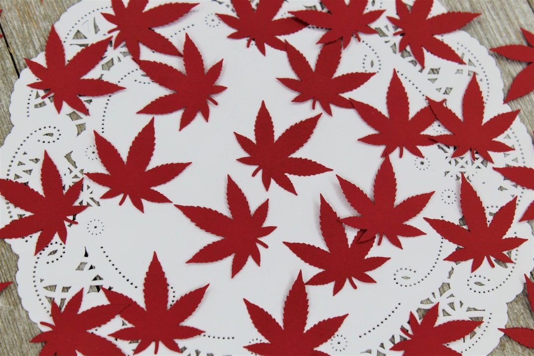 Red Pot Leaf Confetti Cannabis Table Scatter Dope Party - Etsy