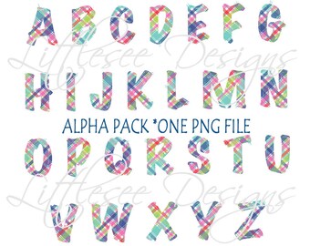 Monogram Alpha Pack Design Bright Monogram Alphabet Digital | Etsy