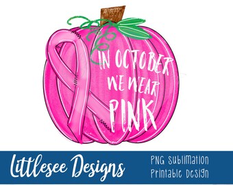 Breast Cancer Awareness in October We Wear Pink Pumpkin Walk - Etsy