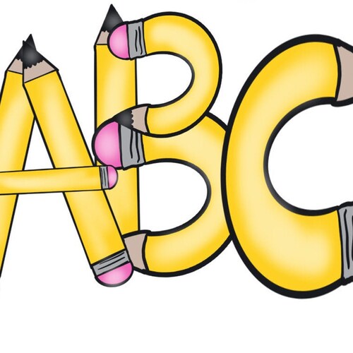 Pencil PNG Letters Back to School Sublimation Alphabet - Etsy