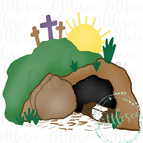 Watercolor Easter PNG Easter Empty Tomb Clipart for Digital - Etsy