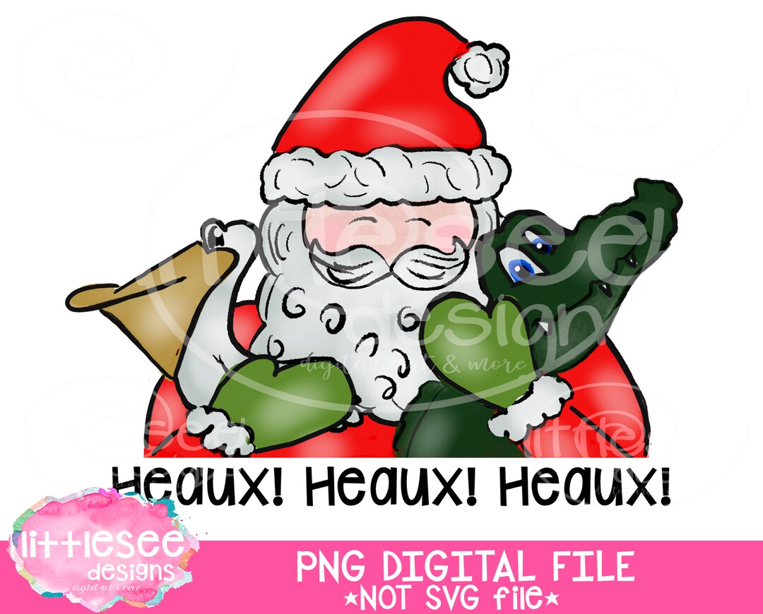 Cajun Christmas Watercolor Heaux Heaux Heaux Christmas - Etsy