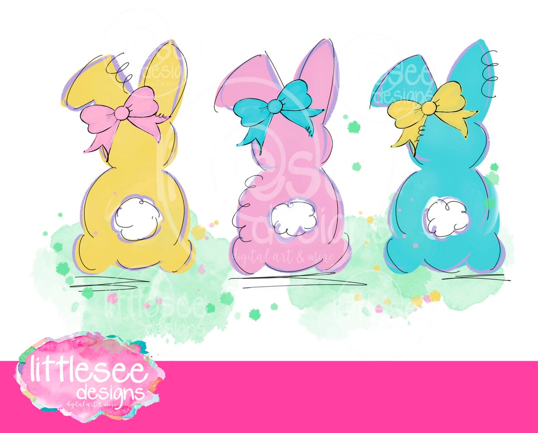 Easter Bunny Sketchy Watercolor Digital Design, Easter Carrot Design ...