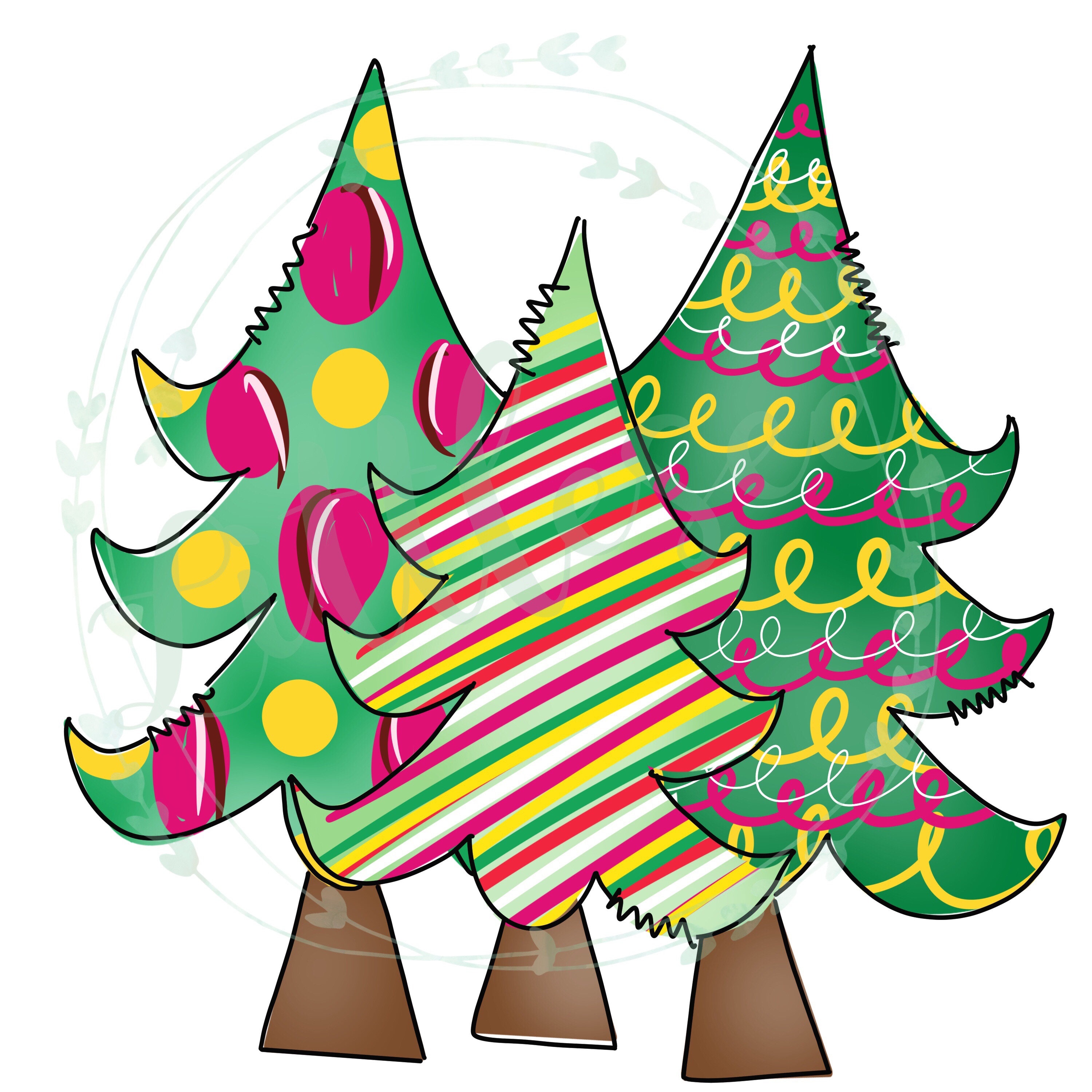 Whimsical Christmas Tree Drawings