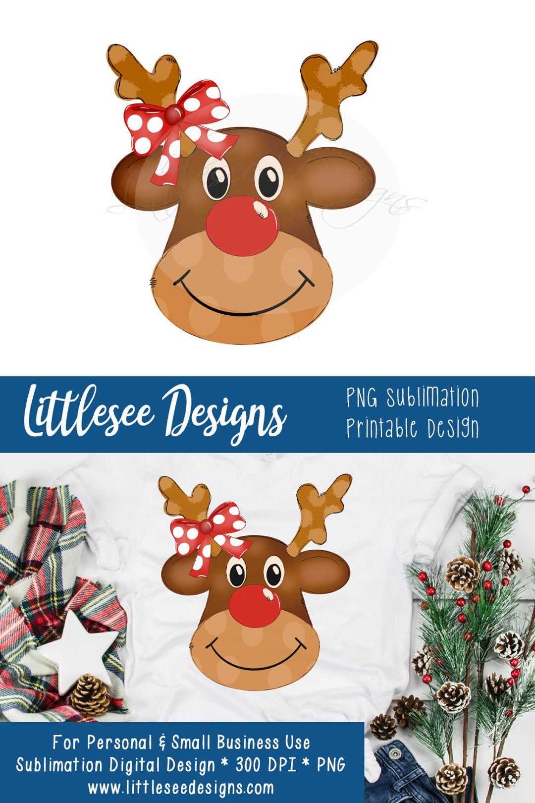 Reindeer Girl, Rudolph, Christmas, PNG, Digital Download, Sublimation ...