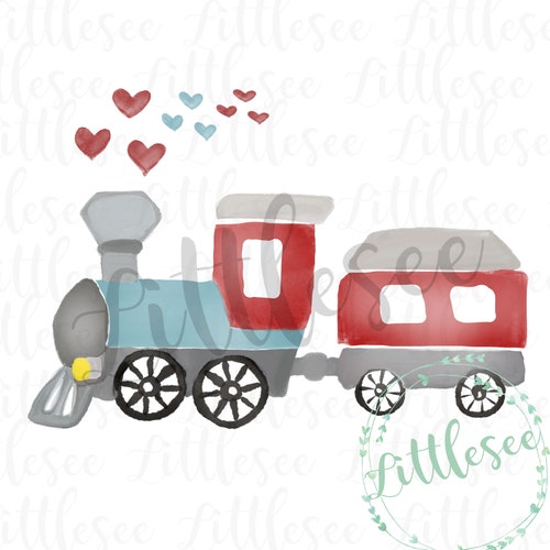 Valentine's Train PNG File Painted Valentine's Train | Etsy