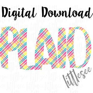 Alphabet Font Pack Plaid Letter Clipart Digital Alphabet | Etsy