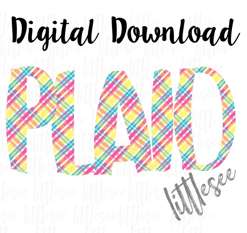 Alphabet Font Pack Plaid Letter Clipart Digital Alphabet | Etsy