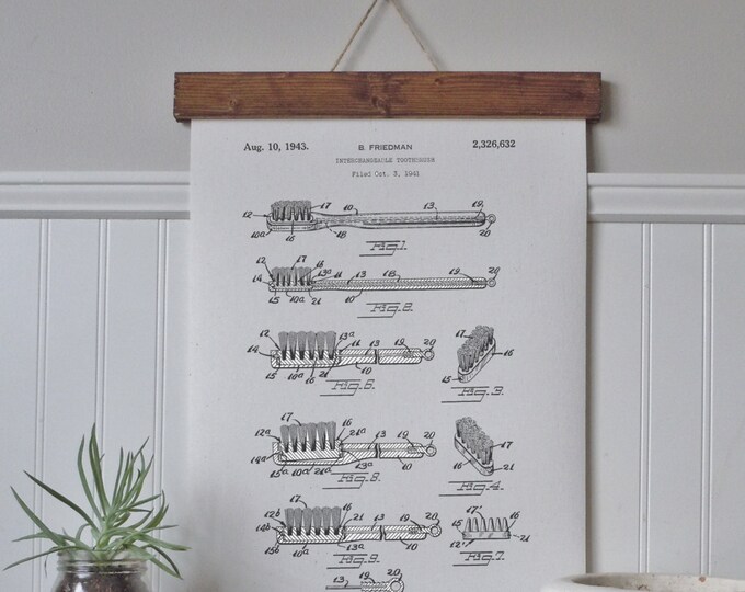 Patent Art/bathroom Art/toothbrush Wall Art/wall Art/vintage - Etsy