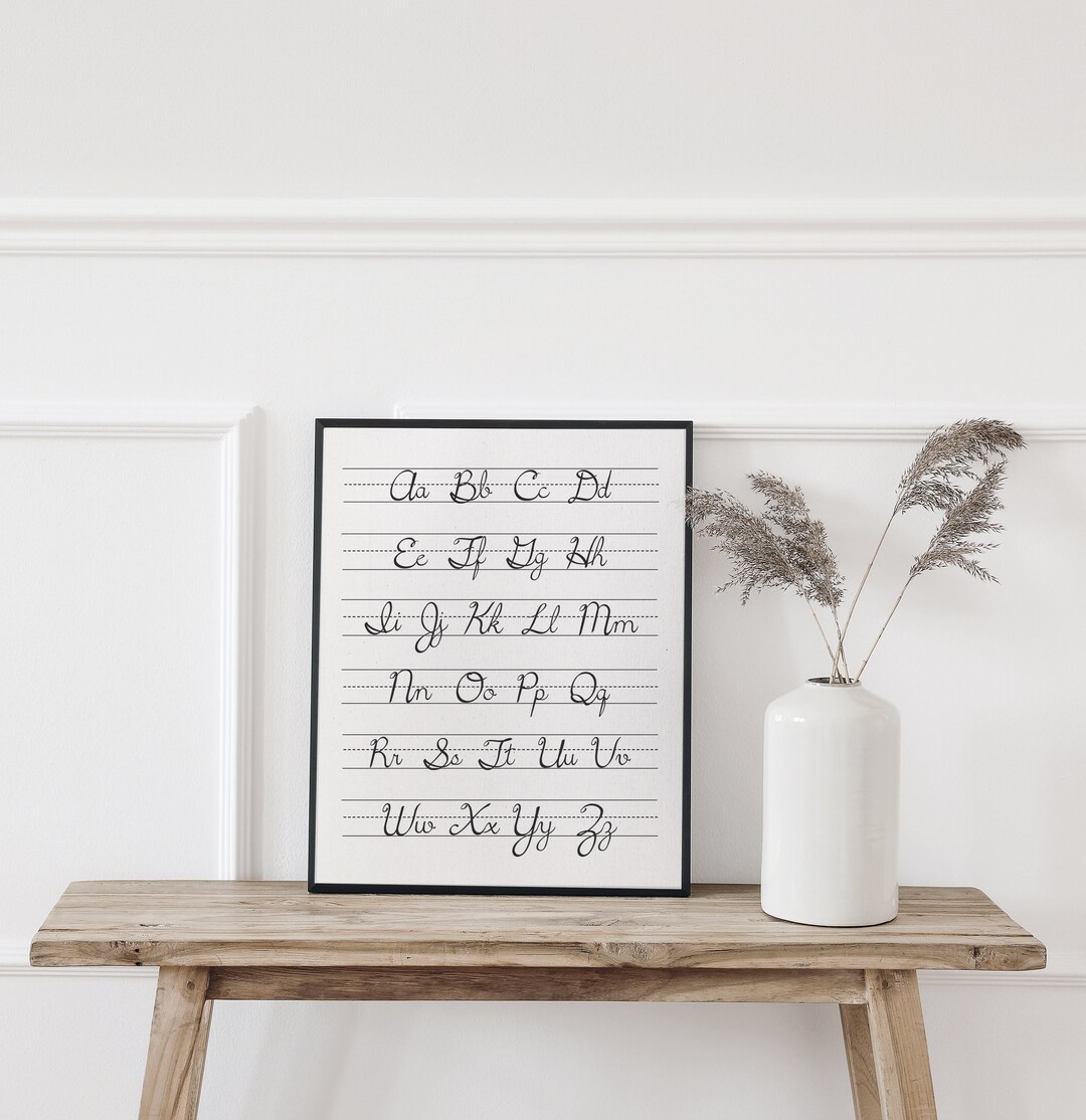 Alphabet/cursive Alphabet Print/digital Art Print/wall Art/wall Decor ...
