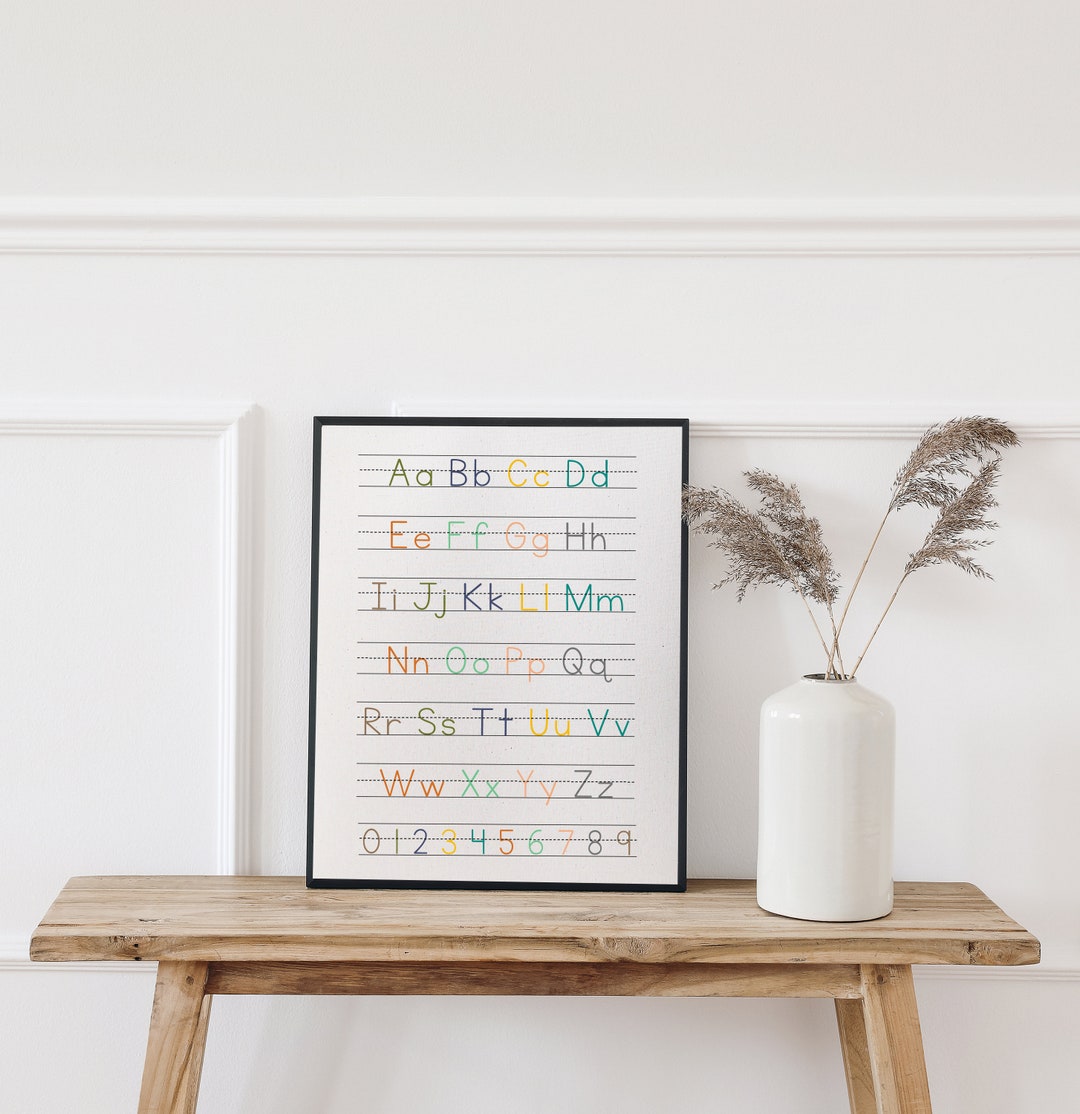Alphabet With Colors/numbers/canvas Art Print/canvas Sign/wall Art ...