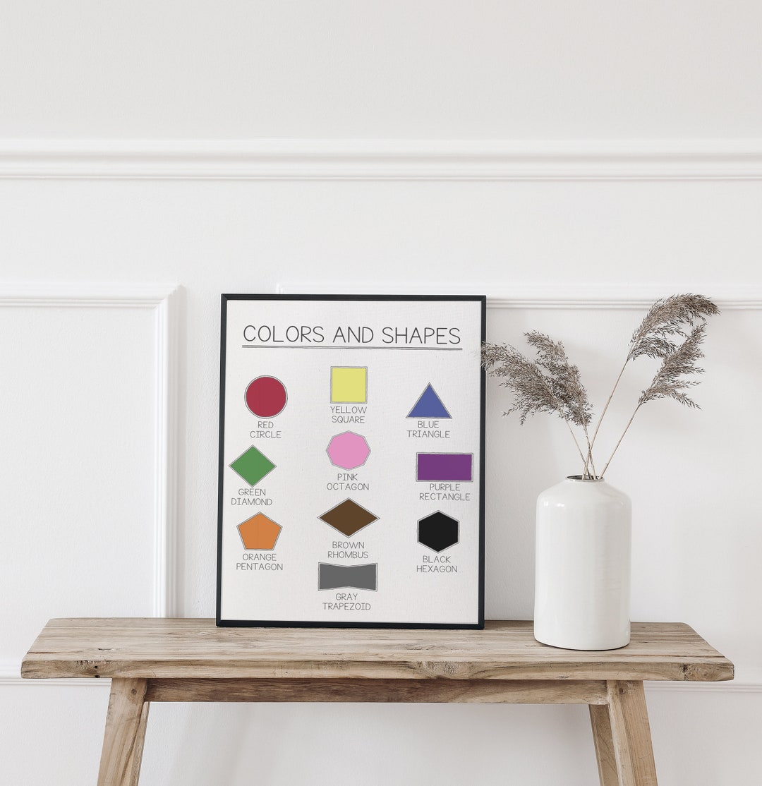 Shapes and Colors Chart/schoolroom Art/nursery Art/learning Charts/art ...