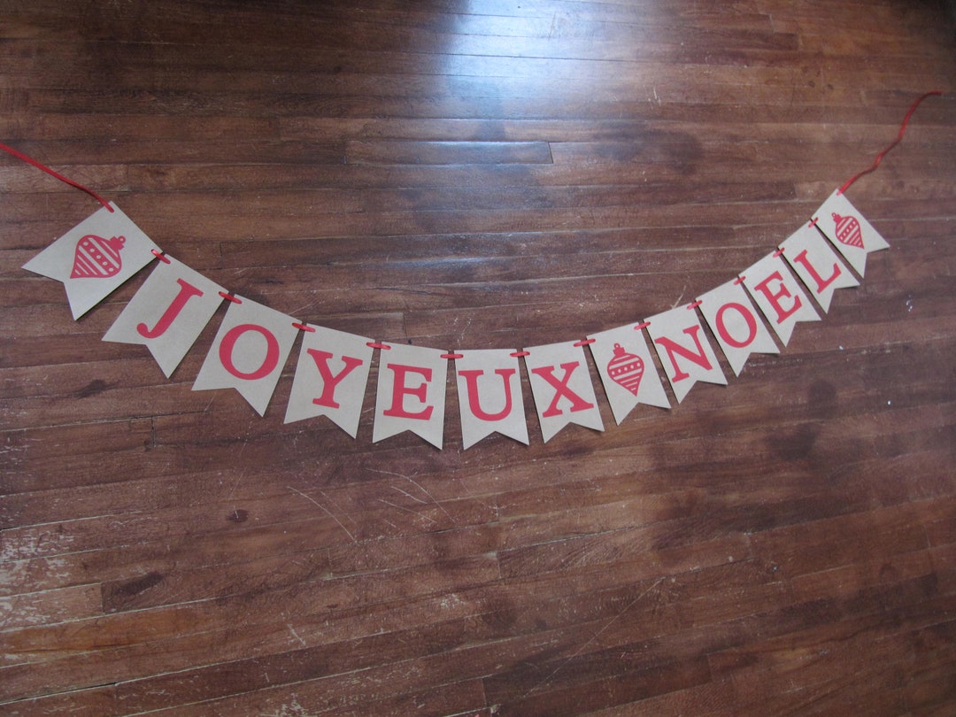 Joyeux Noel Banner, Merry Christmas Bunting, French Christmas ...