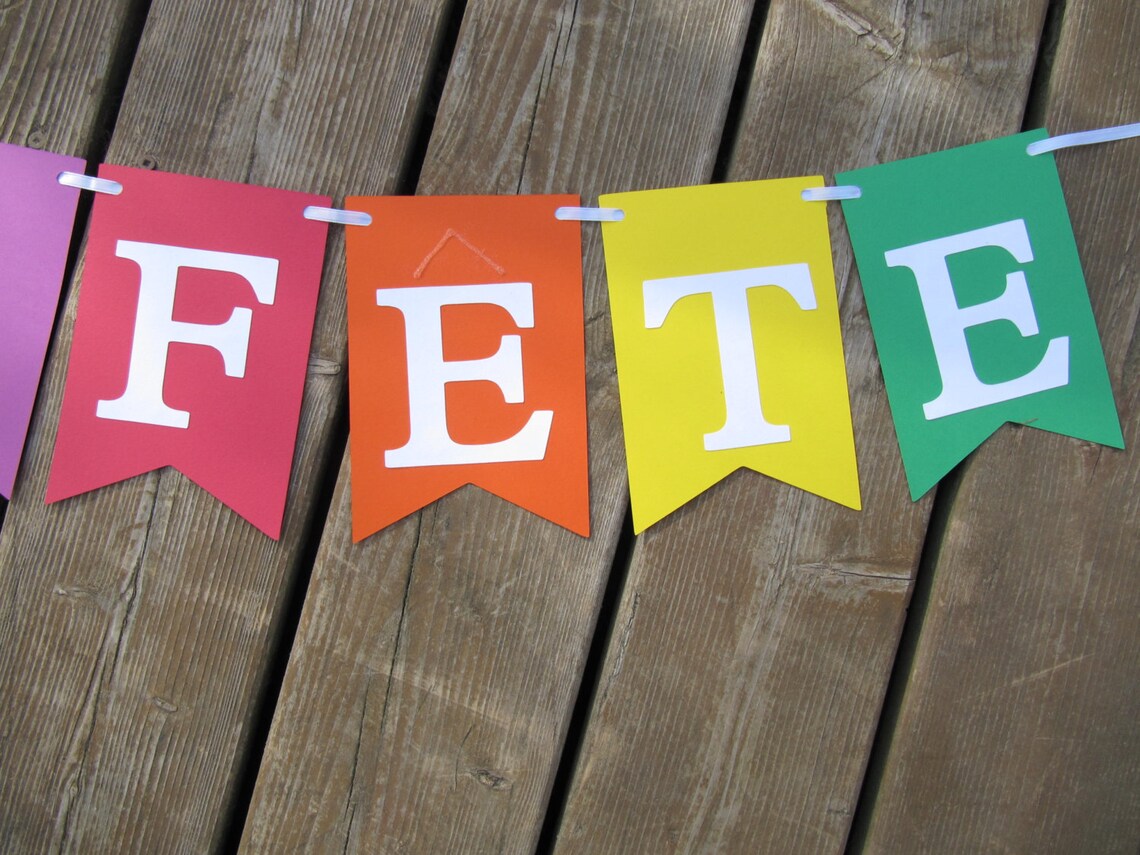 Bonne Fete Banner, Rainbow Birthday Banner, Party Supplies - Etsy Canada