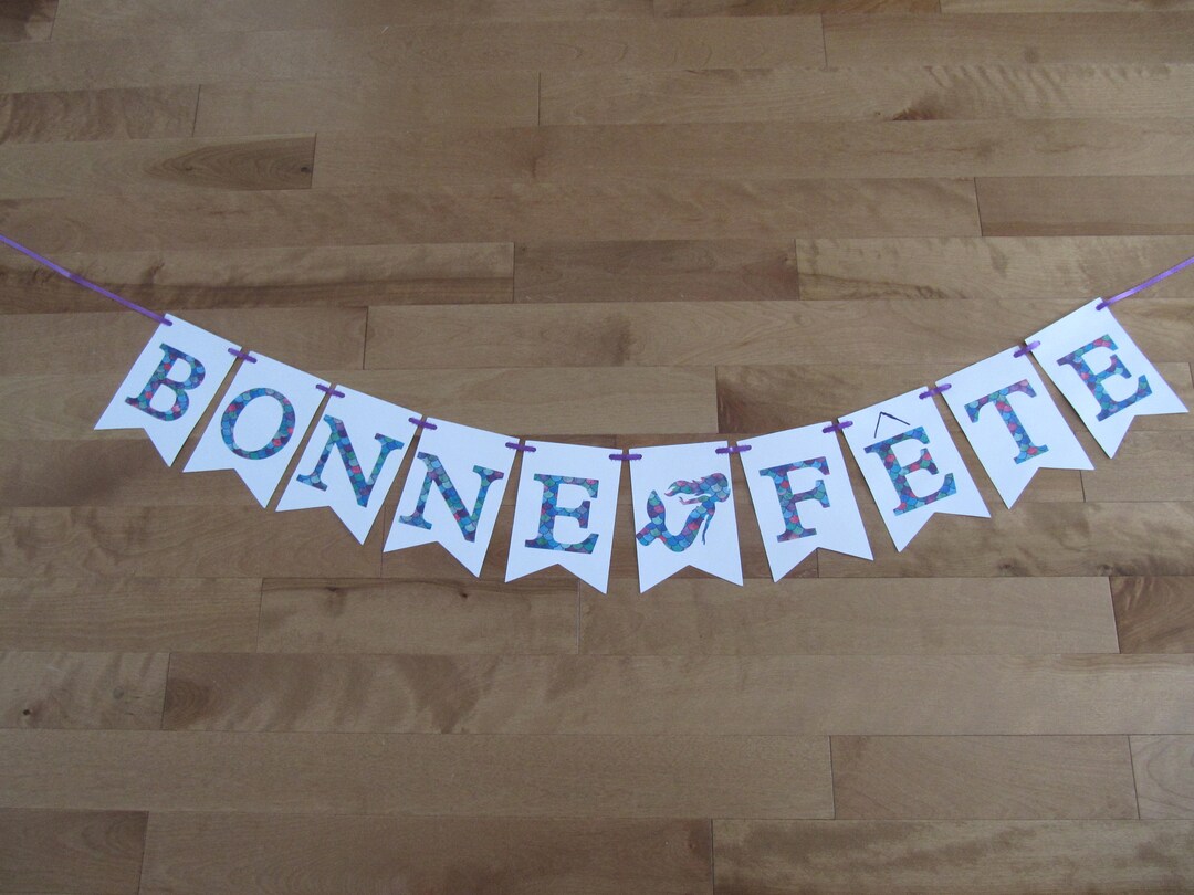 Bonne Fete Banner, Mermaid Birthday, First Birthday, Mermaid Party - Etsy