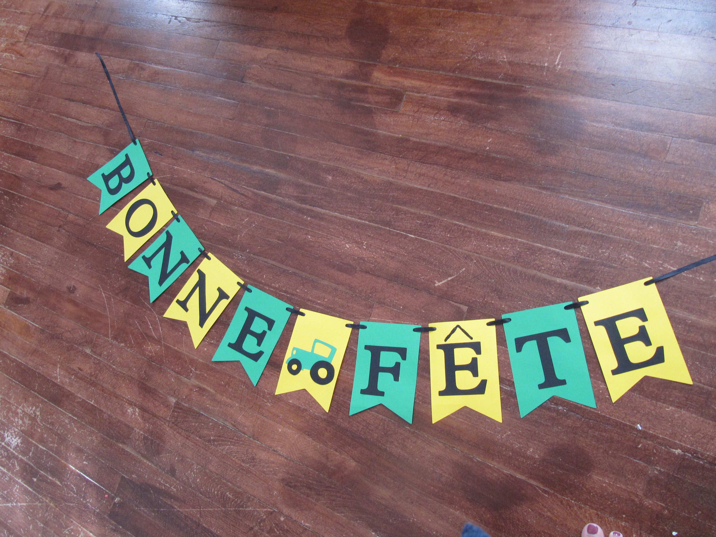 Bonne Fete Banner, Tractor Theme Birthday, French Birthday Banner ...
