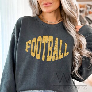 Football Sweatshirt, Comfort Colors, Fall Sweatshirt, Football Crewneck ...