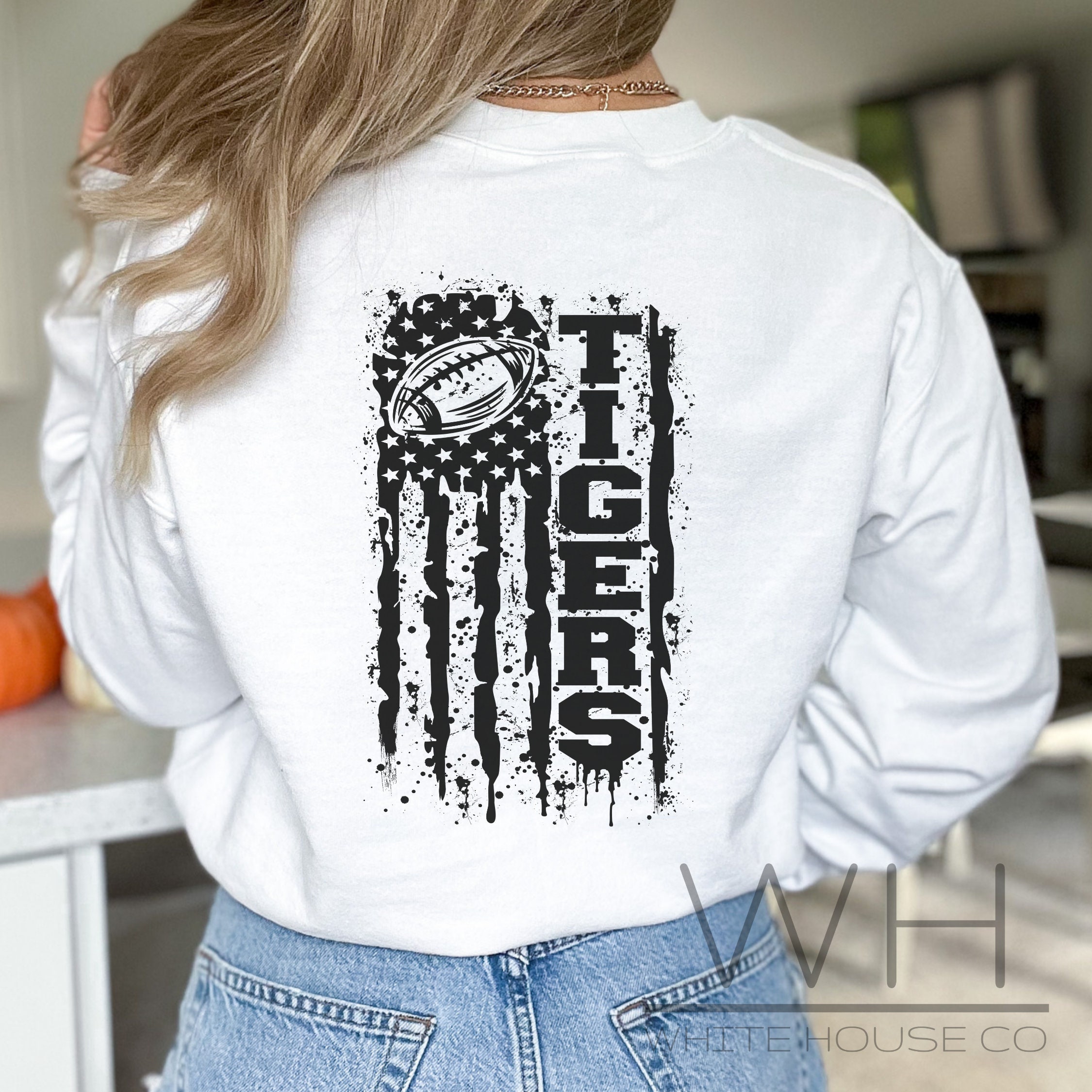 Tiger Football, Football Sweatshirt, Go Tigers, Fan Shirt, Teacher Tee, School Shirt, Go Tigers ...