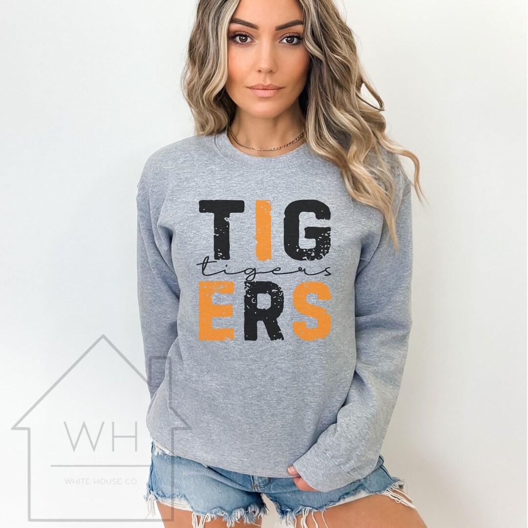Tigers Sweatshirt, Orange and Black, School Shirt, Go Tigers Shirt ...