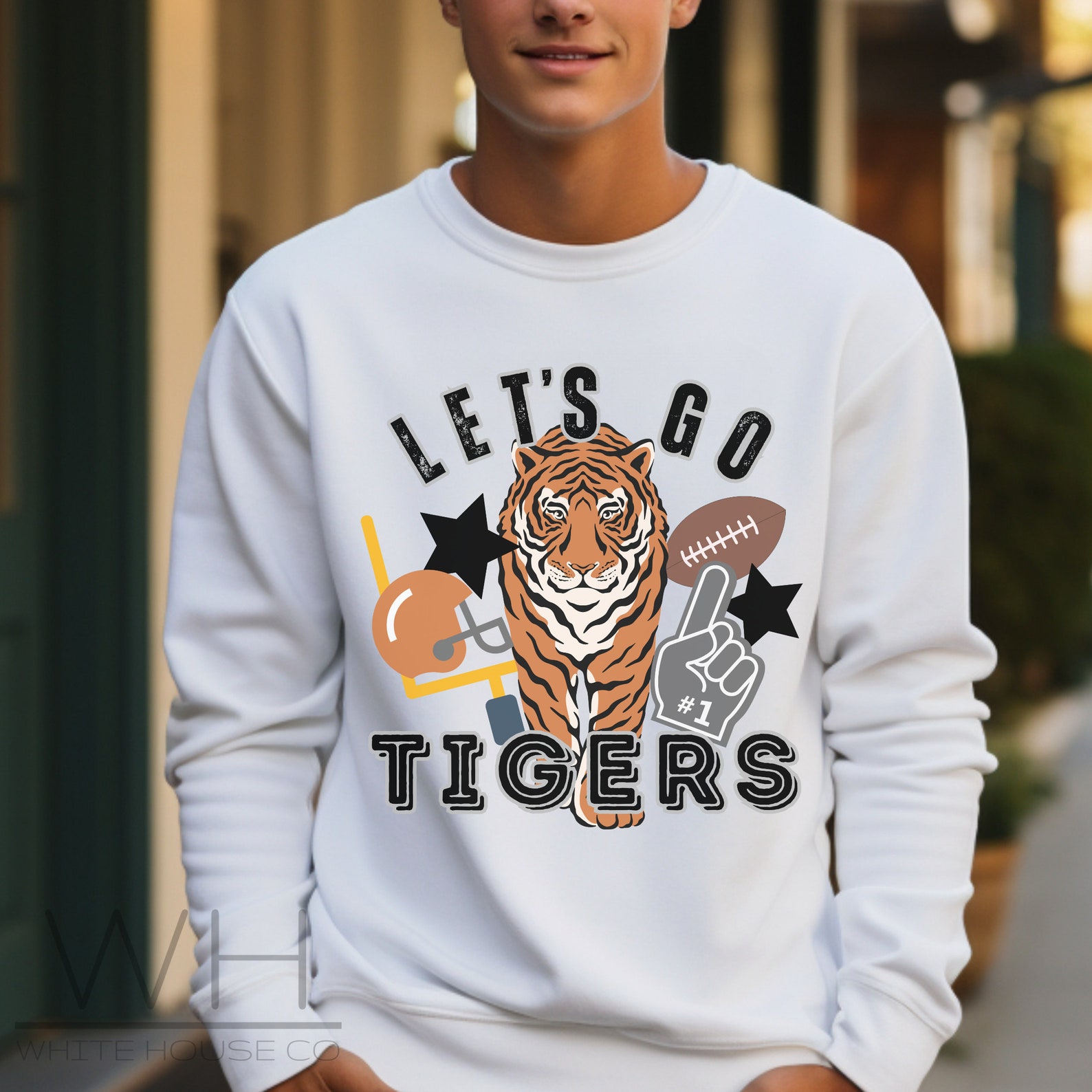 Lets Go Tigers, Tiger Sweatshirt, Tigers Football, Teacher Sweatshirt ...