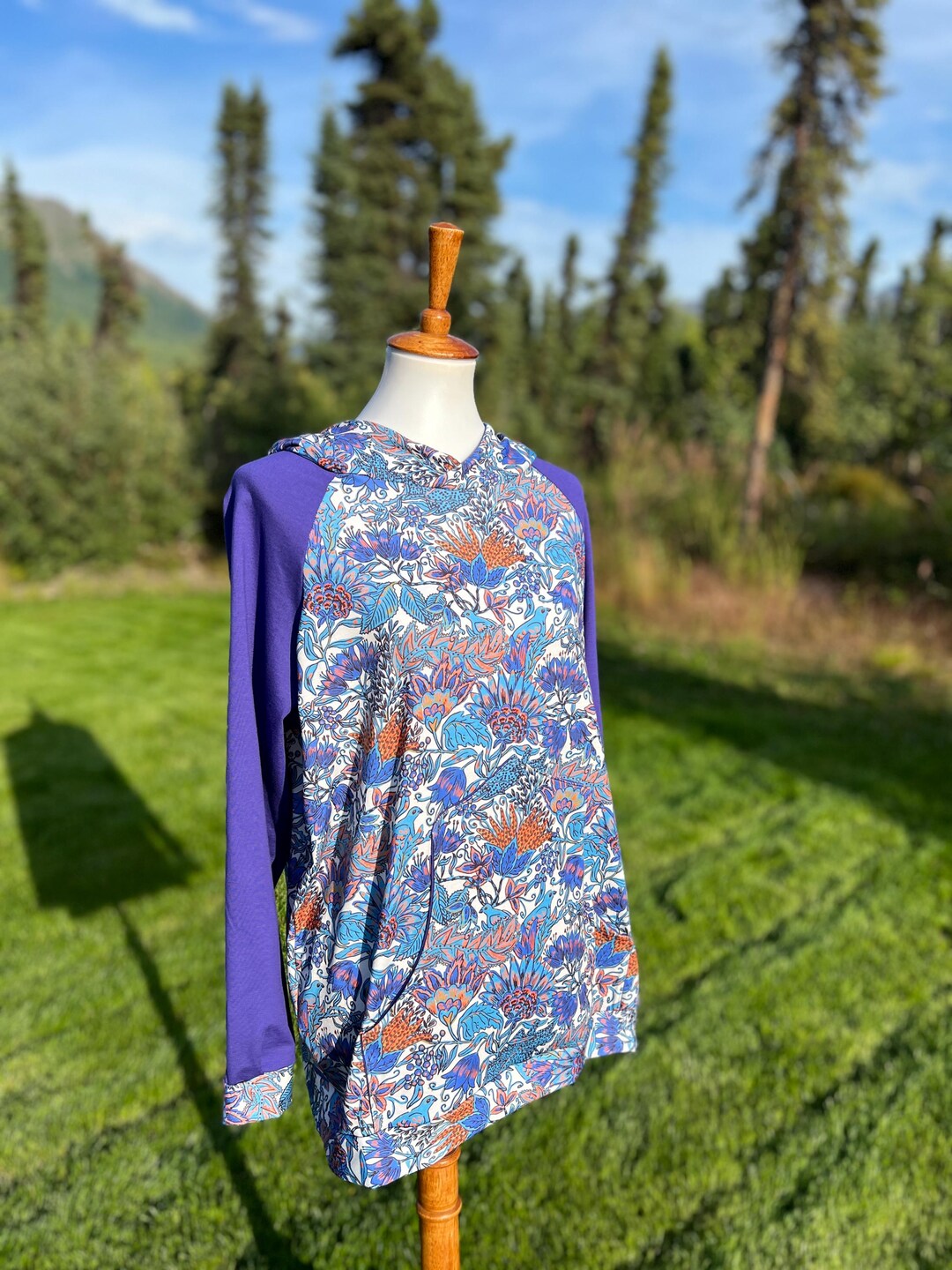 Extra Large Ladies All Knit Qaspeq kuspuk Purple Floral - Etsy