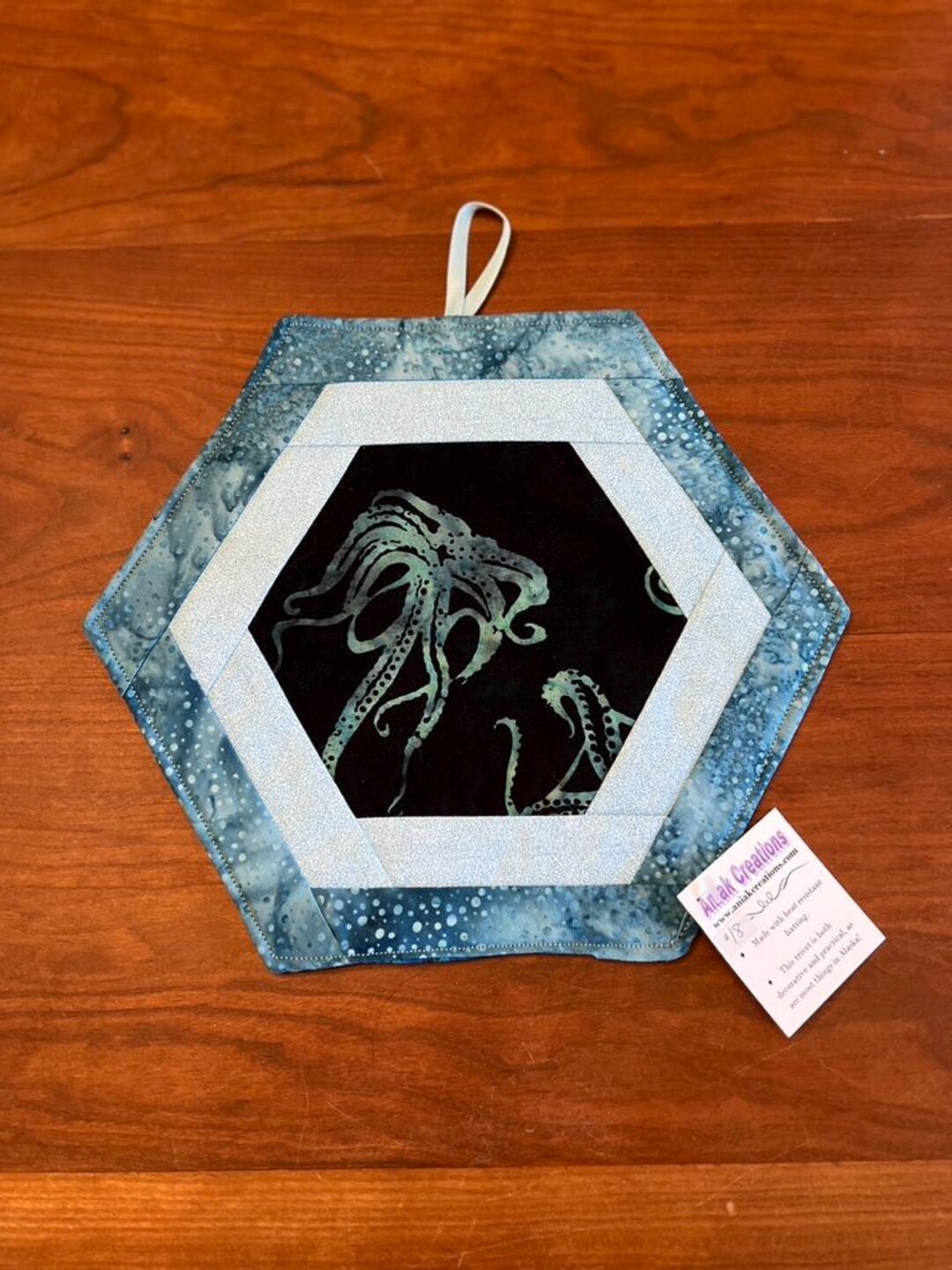 Swimming With the Octopus Hexagon- Pot Holder, Trivet, House Warming ...