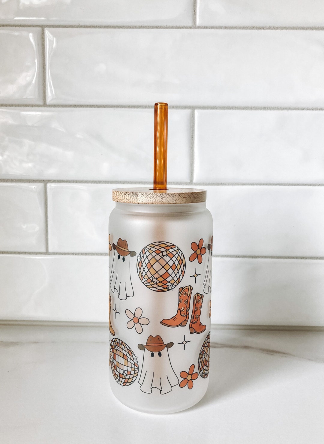 Spooky Cowboy, Disco Ball, Iced Coffee Cup, Can Glass, Bamboo Lid ...