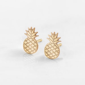Pineapple Stud Earrings • Pineapple Earrings • Pineapple Jewelry • Gold, Rose Gold, Silver ...