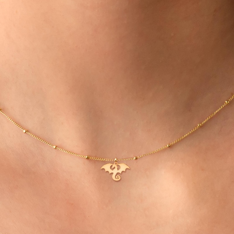 Dragon Necklace Minimal - Etsy UK