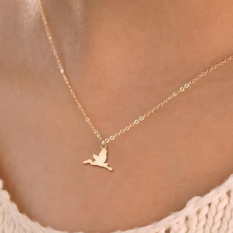 Gold Blue Bird Pendant - Etsy