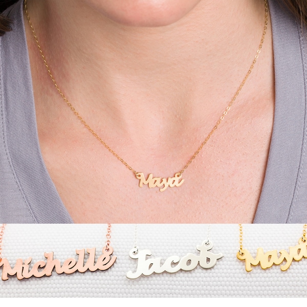 Custom Name Necklace Children - Etsy