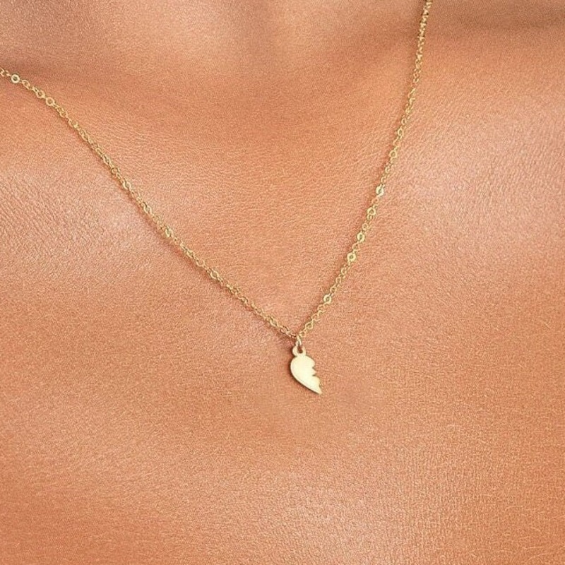 Half Heart Necklace - Etsy