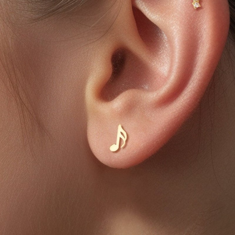 Music Note Earrings - Etsy