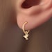 Hummingbird Charm Huggie Hoop Earrings, Handmade Jewelry, Available in ...