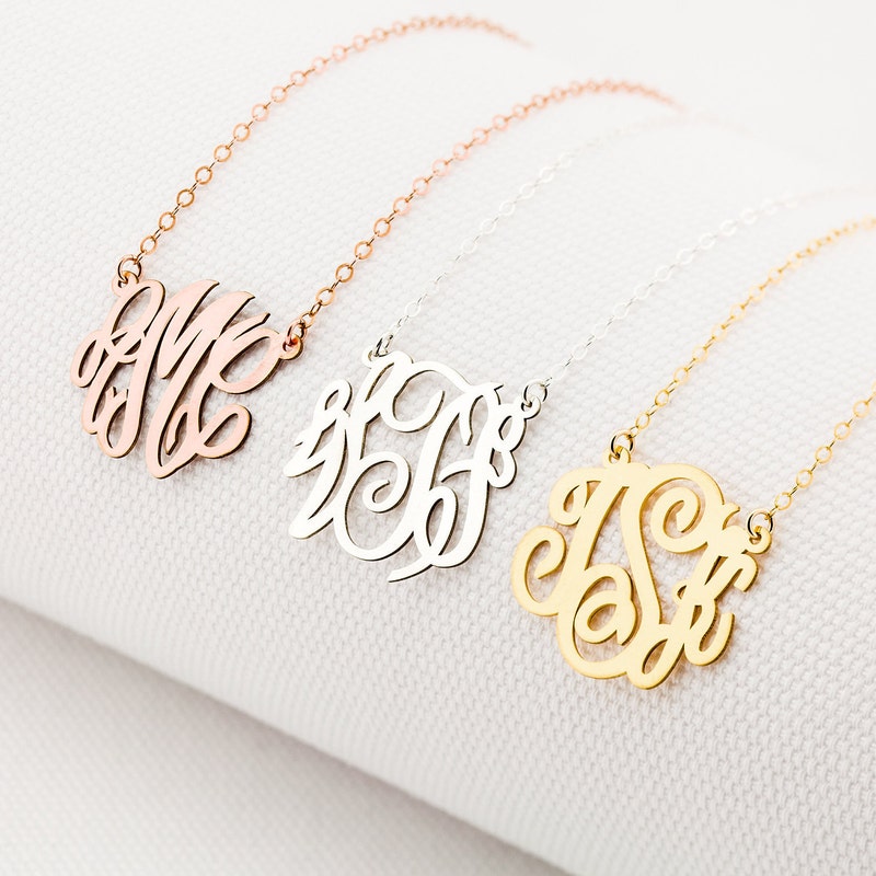 Monogram Necklace - Etsy