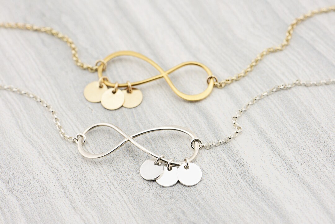 Custom Infinity Initial Necklace Sterling Silver or Gold - Etsy