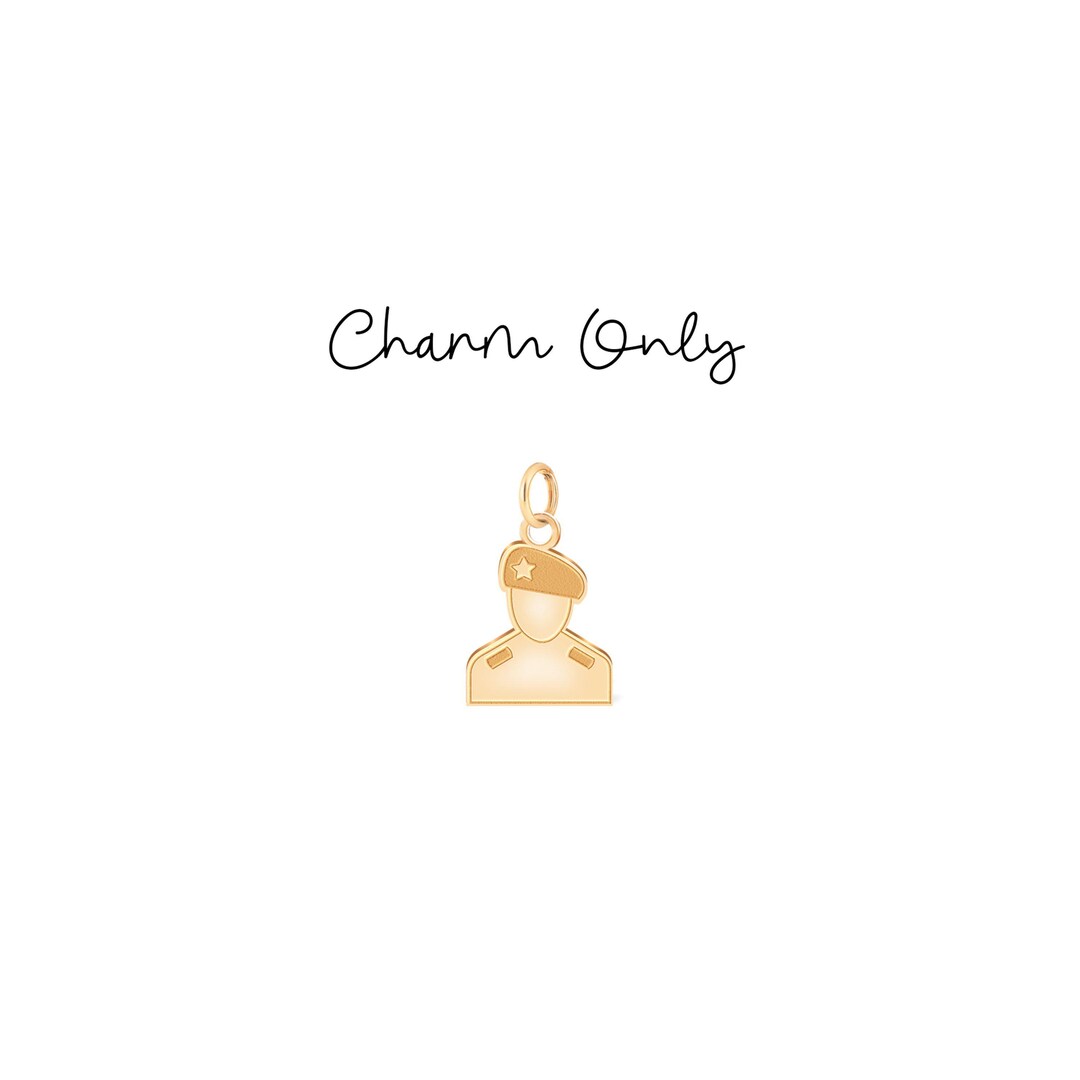 Police Officer Charm: Sterling Silver, Gold Filled, 14K Solid Gold ...