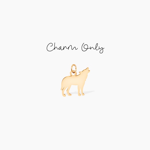 Wolf Solid Gold Charm - Etsy UK