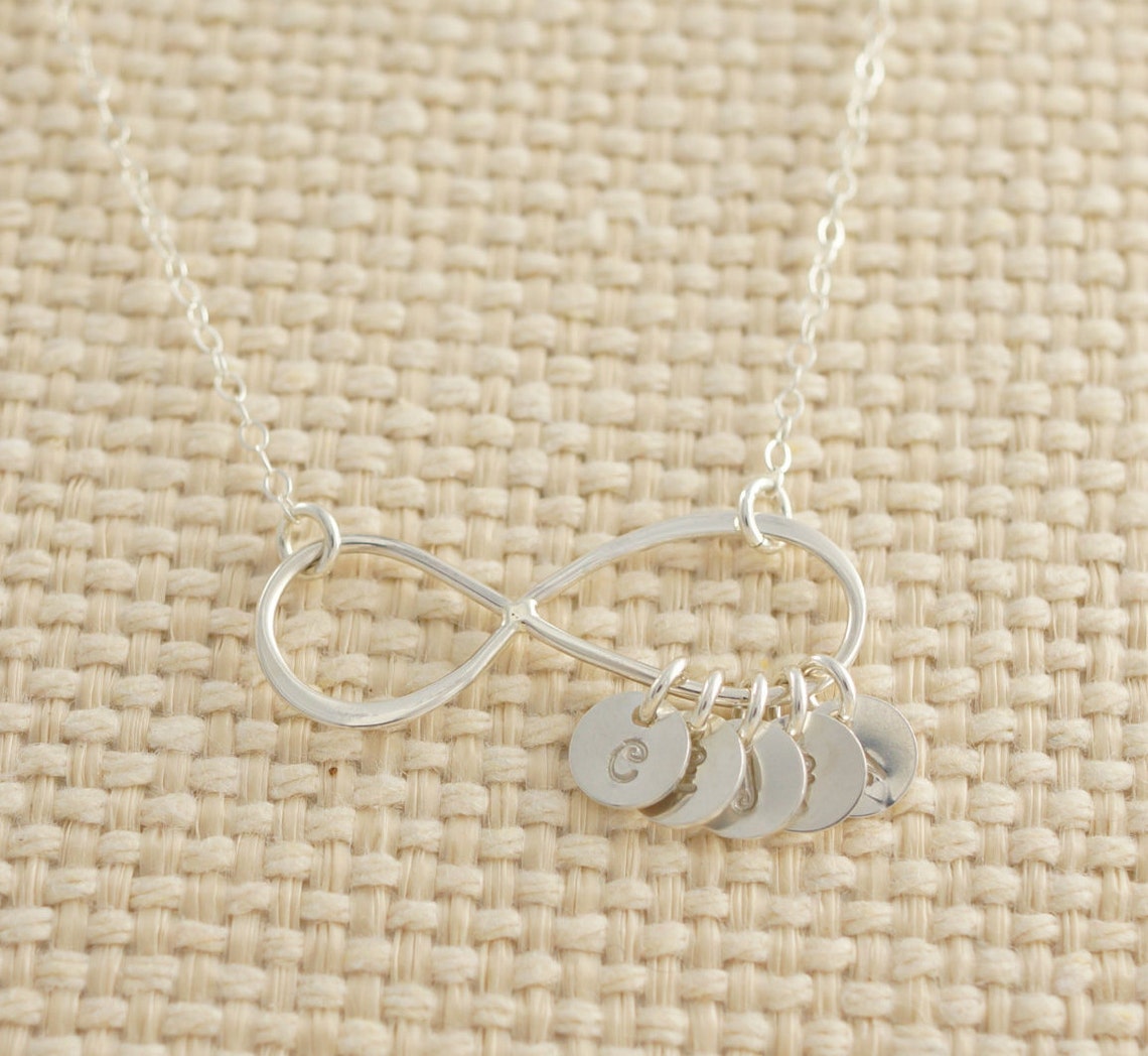 Custom Infinity Initial Necklace Sterling Silver or Gold - Etsy