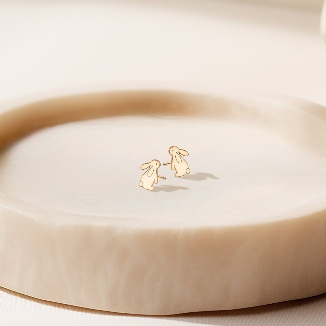 Bunny Earrings Easter Jewelry Rabbit Studs Animal Jewelry Gift for Her ...