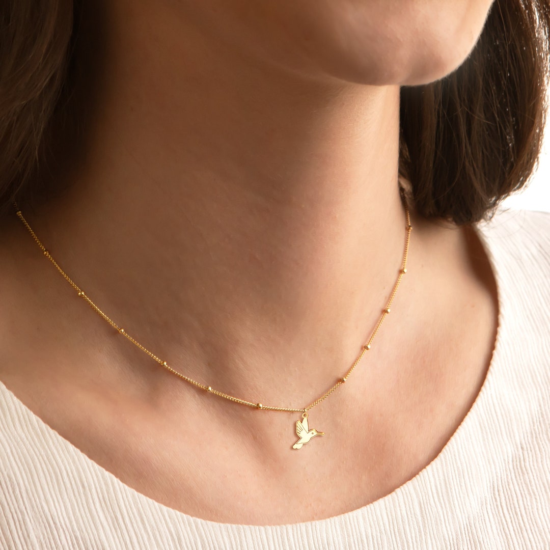 Hummingbird Charm Necklace Dainty Nature Jewelry Bird Necklace Nature ...