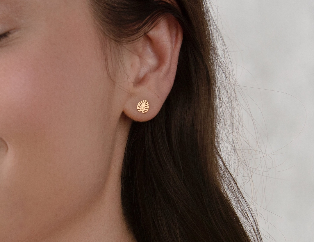 Monstera Earring, Gold Leaf Earring, Rose Gold Leaf Earring, Silver Leaf Earring, Bridesmaid ...
