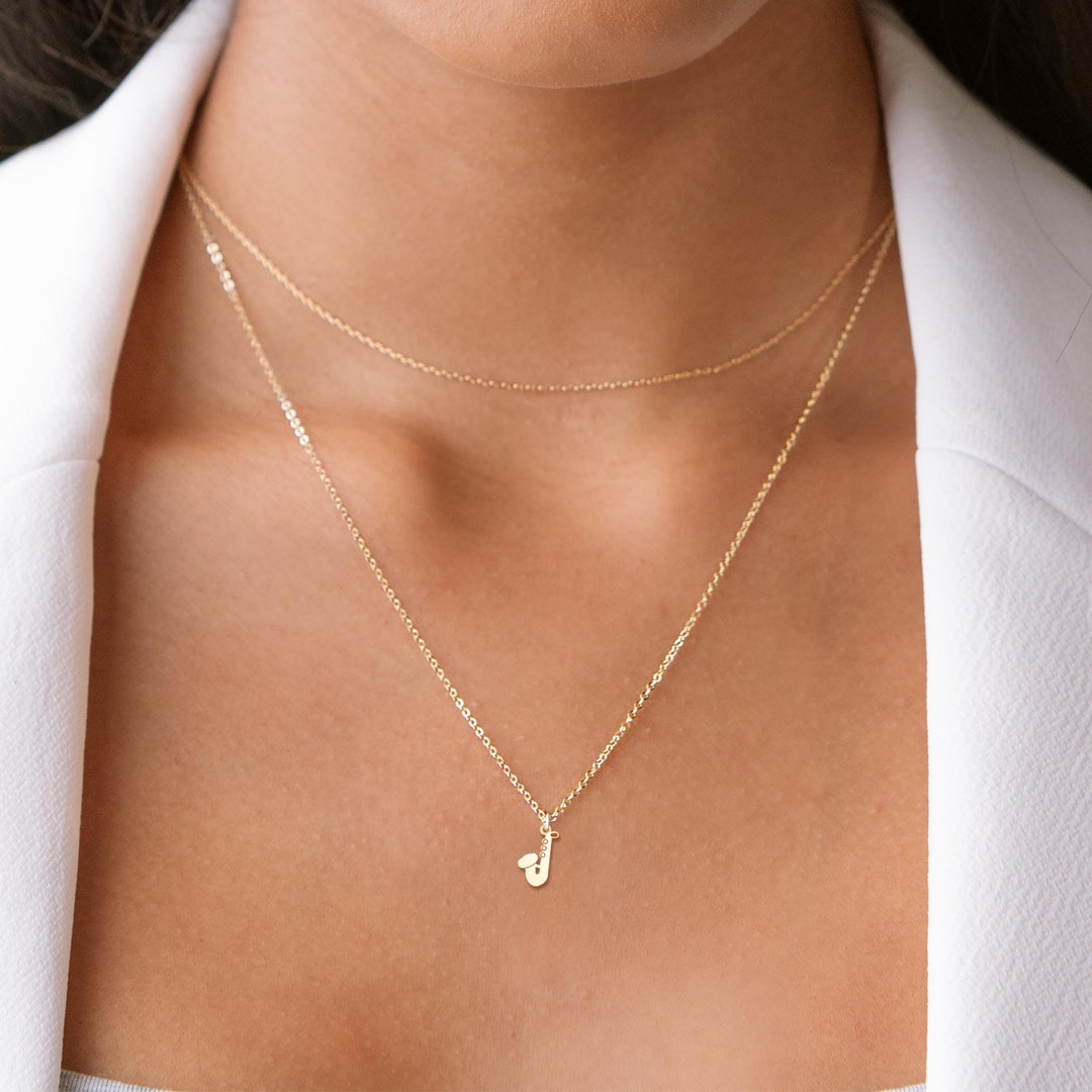 Saxophone Pendant Available in Gold Filled, Rose Gold Filled, Sterling ...